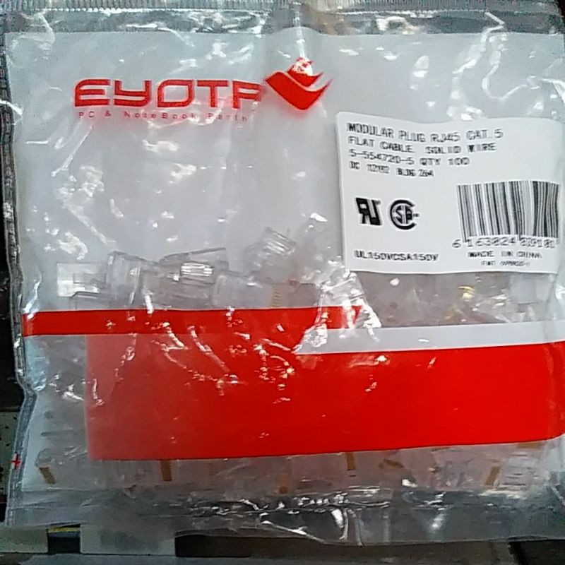 Jual Conector rj45.AMP / Konektor RJ45 AMP per pack ISi 100 pcs ...