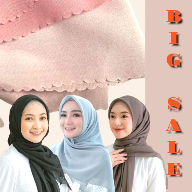 Jual Hijab Bella Square Lasercut Pollycotton Voal premium / Jilbab Bela Swuare lc Murah ...