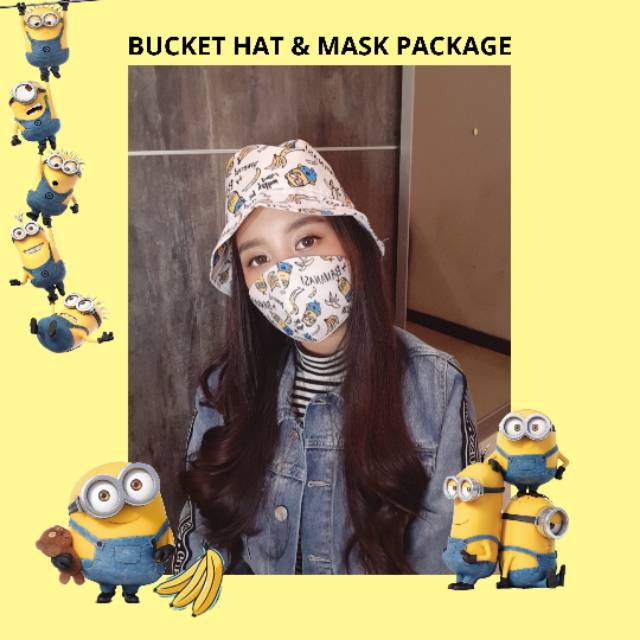 Jual BUCKET HAT&MASK PACKAGE (UKURAN DEWASA) | Shopee Indonesia