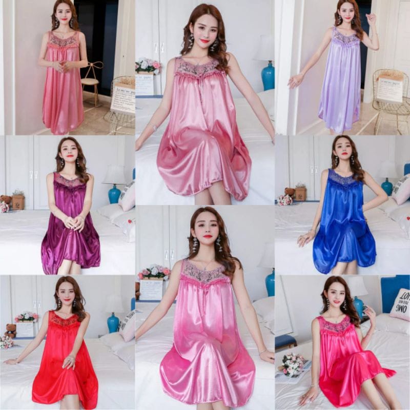 Jual AP001 Daster Satin Trikot Import Daster Wanita Dewasa Sexy Terbaru ...
