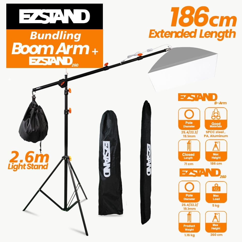 Jual EZ Stand Extension Boom Stand + Light Stand Studio 260CM for ...