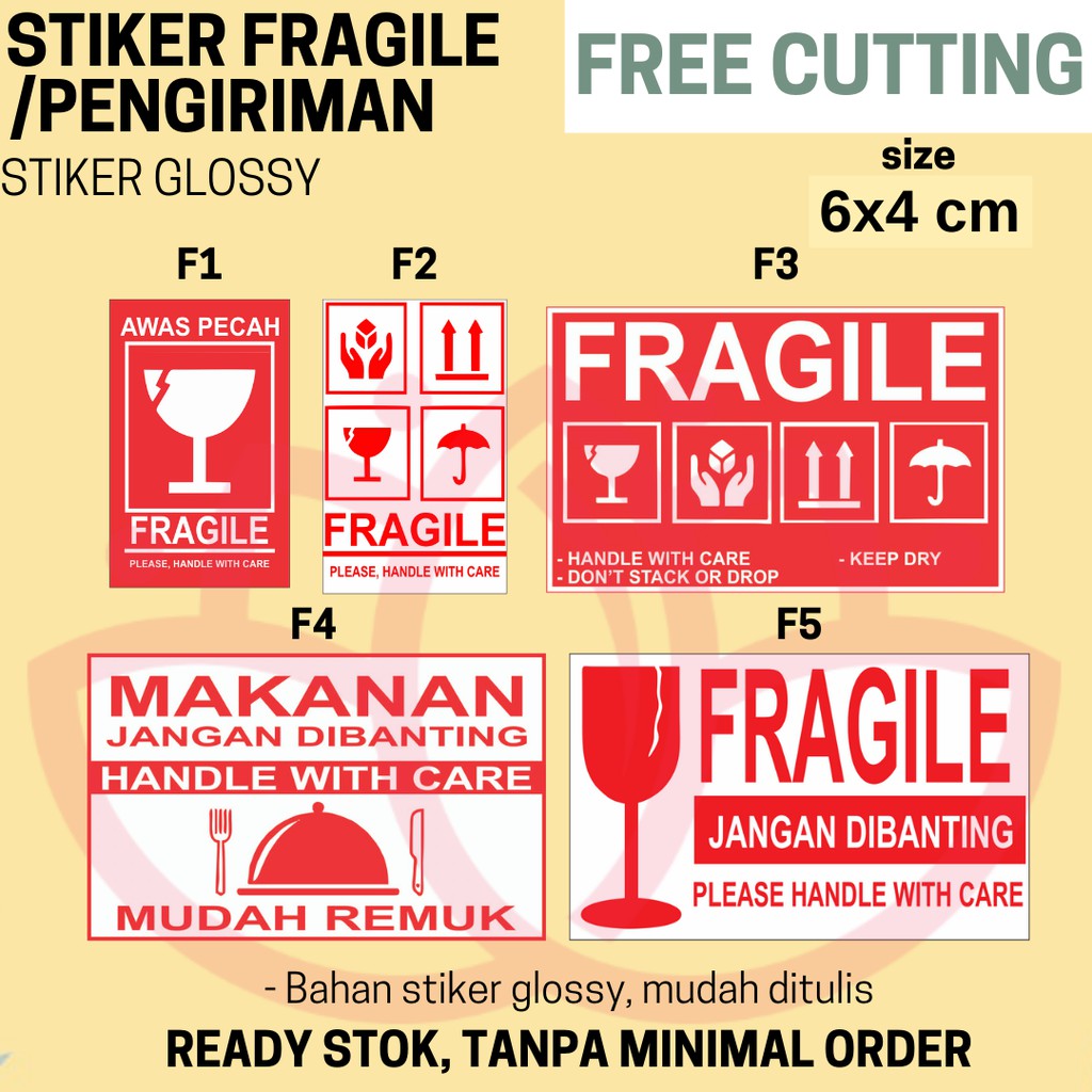 Jual [ECER] Sticker Food Stuff On Board / Fragile / Stiker Awas Barang ...
