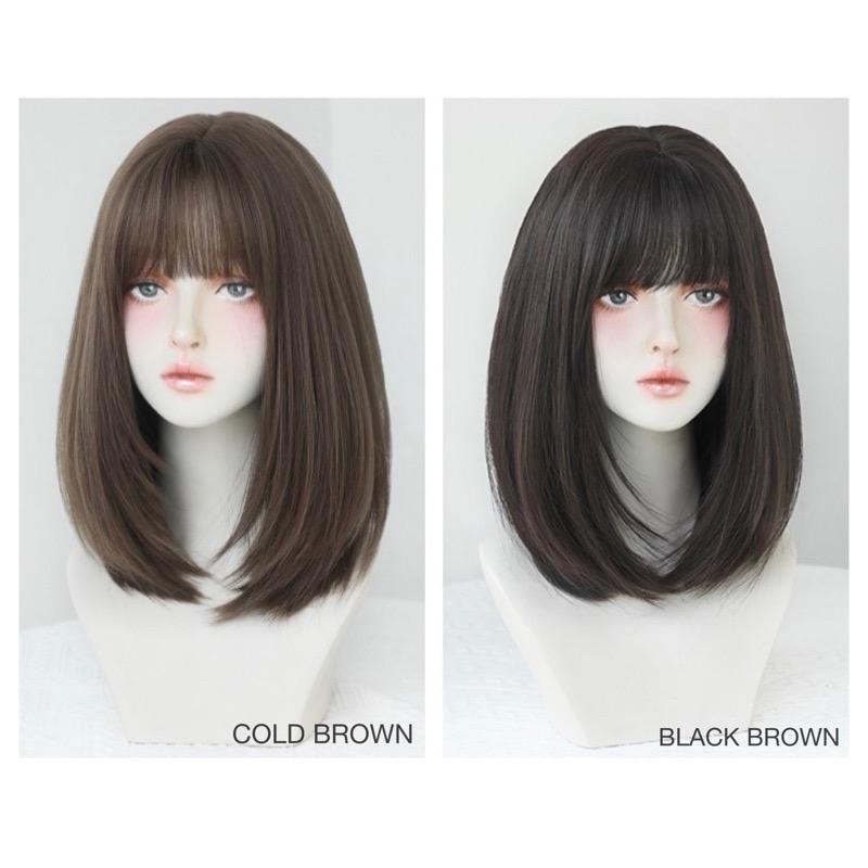 Jual wig bob poni depan wig pendek bob poni depan kode001 | Shopee ...