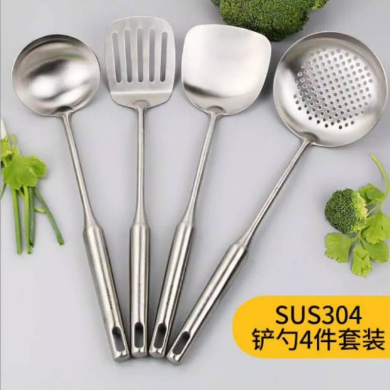 Jual Spatula 4 in 1 Stainless Sutil Alat Set Masak Alat Perlengkapan ...