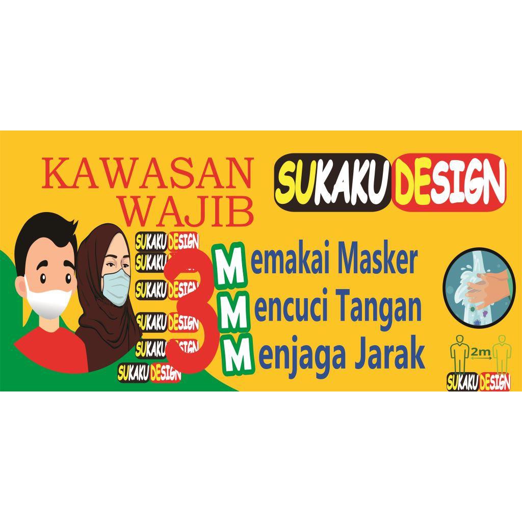 Jual BANNER / SPANDUK NEW 3M CEGAH COVID 2x1 Meter | Shopee Indonesia