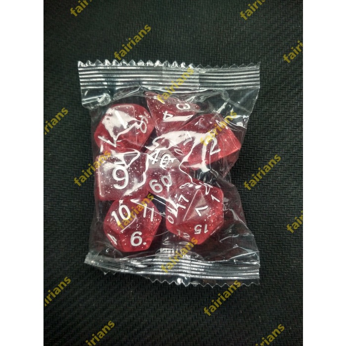Jual Dadu/Dice DND Polyhedral set isi 7 (Glistening Coral Red) | Shopee ...