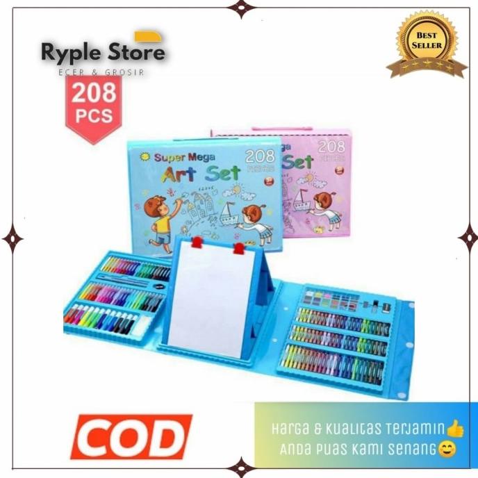 Jual alat menggambar anak art set crayon 208 pics | Shopee Indonesia