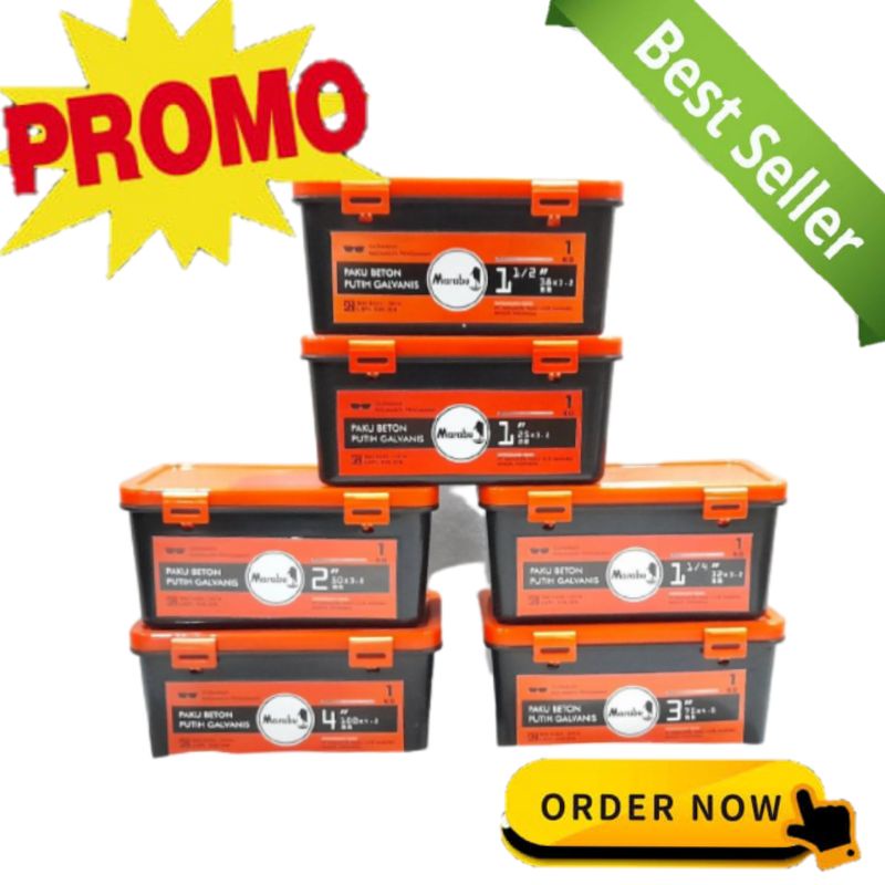 Jual Paku beton merk marabu ukuran 1 inch 1 1/4 inch 1 1/2 inch 2 inch ...