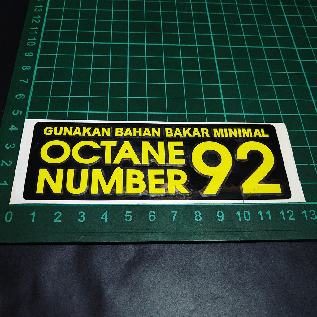 Jual Cutting Sticker Octane Number 92 12x4cm | Shopee Indonesia