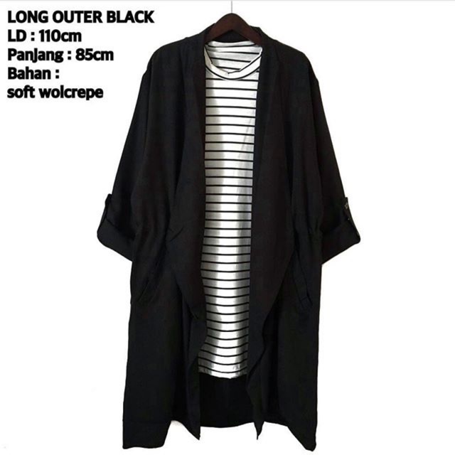 Jual LONG OUTER BLACK | Shopee Indonesia