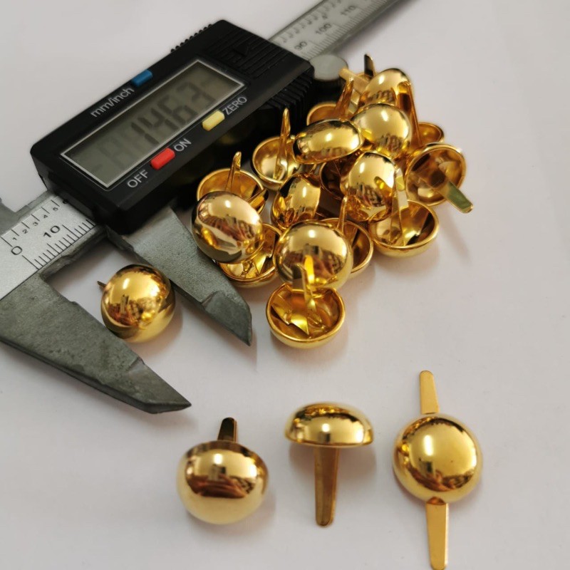 Jual topong bulat 15mm / kaki tas bulat 1,5cm gold / 120pcs | Shopee ...