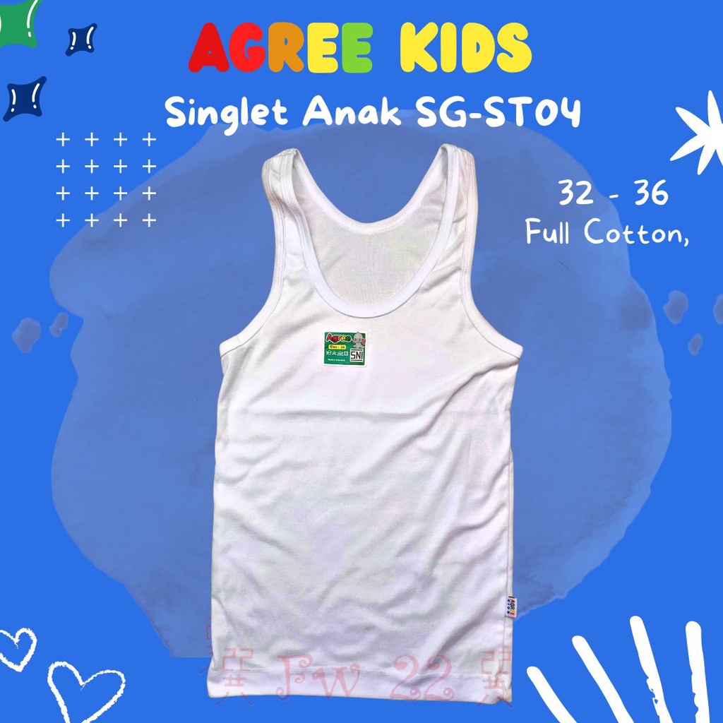Jual Singlet Anak Laki Laki Agree Kids SG-ST04 Ukuran Besar Hingga 36 ...
