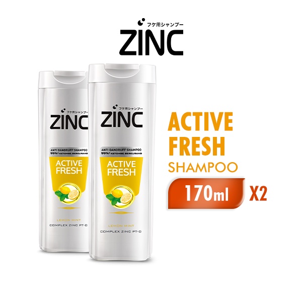 Jual Zinc Shampoo Active Fresh Botol 170 ml x2 | Shopee Indonesia