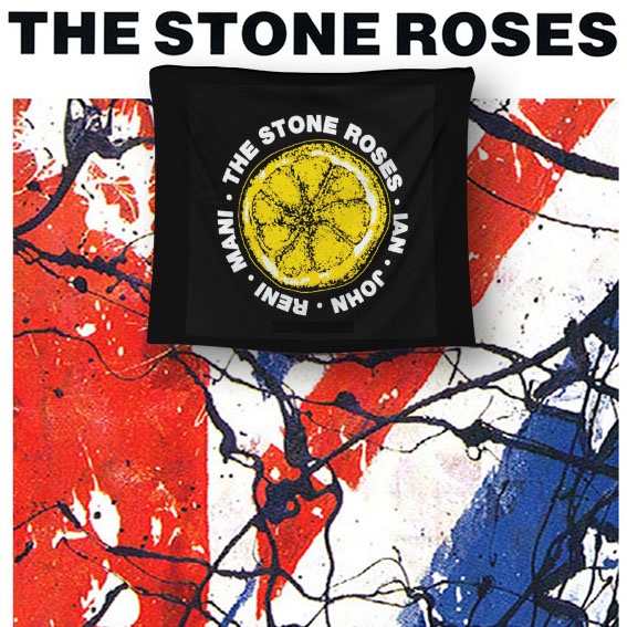 Jual Bendera Band The Stone Roses Lime Logo Tapestry Flag Poster Kain ...