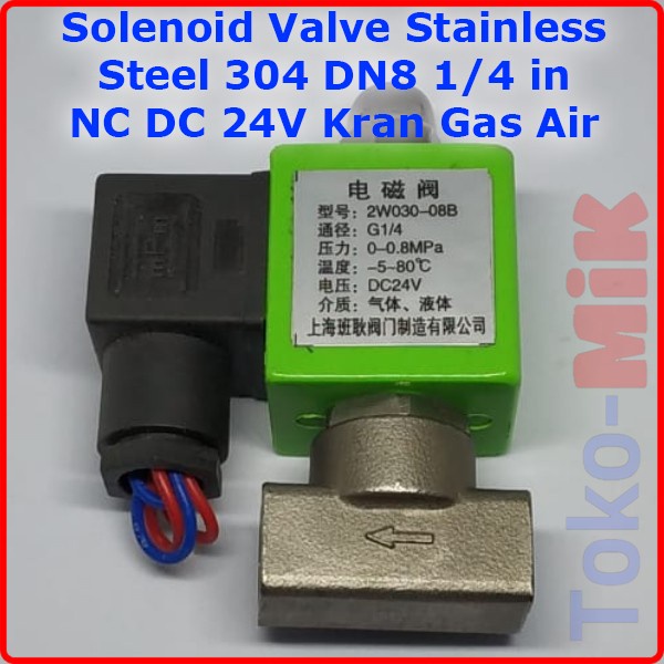 Jual Solenoid Valve Stainless Steel 304 DN8 1/4 in DC 24V NC KRAN AIR ...
