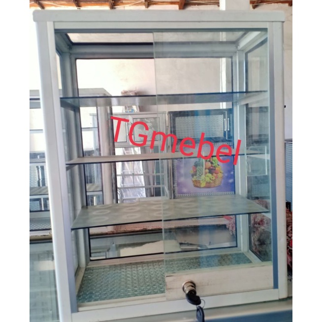 Jual RAK KACA 4 SUSUN PINTU SLIDING FREE PACKING | Shopee Indonesia