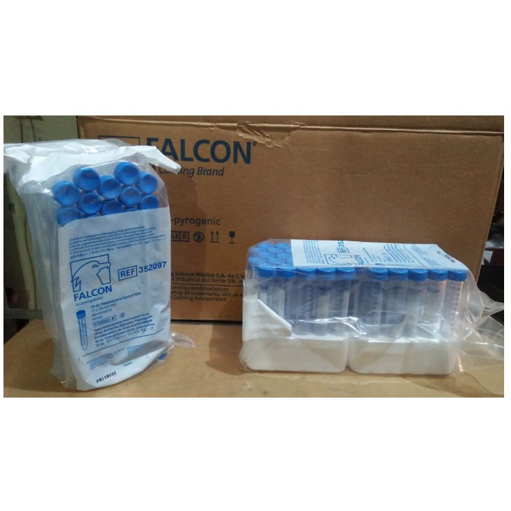 Jual Polypropylene conical tube 15ml merk FALCON 352097 17x120mm ...