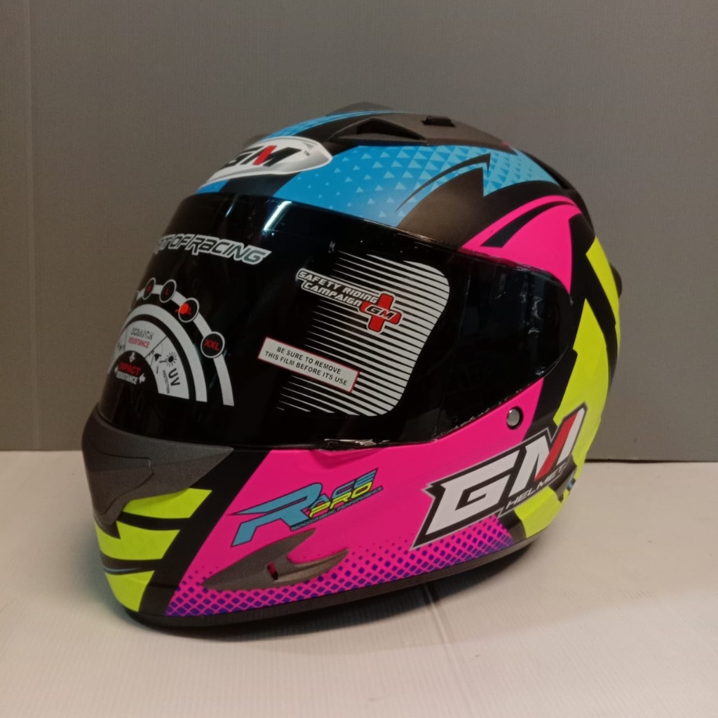 Jual HELM GM RACE PRO FLASH HELM GM FULL FACE FULLFACE MOTIF FLASH ...