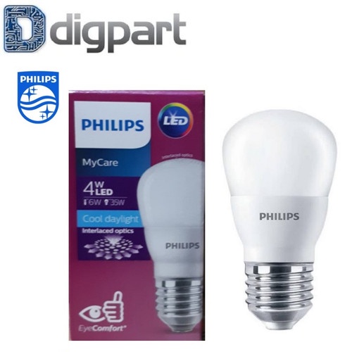 Jual Lampu Led Bulb 4 Watt Philips P45 4W Putih Cool Daylight | Shopee ...