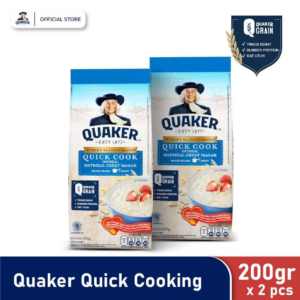 Jual Quaker Quick Cooking Oatmeal 2 x 200 gr | Shopee Indonesia