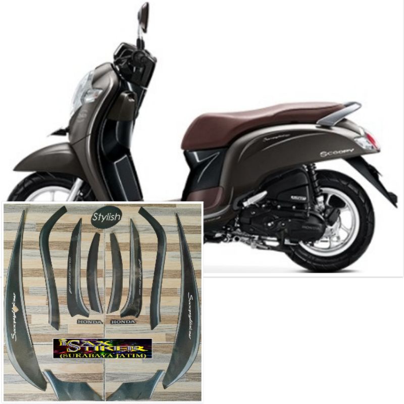 Jual striping original Honda Scoopy stylish abu abu grey tahun 2017 ...