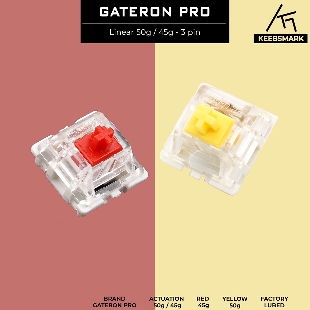 Jual Gateron Pro Yellow / Red Linear 50g / 45g Switch Keyboard | Shopee ...