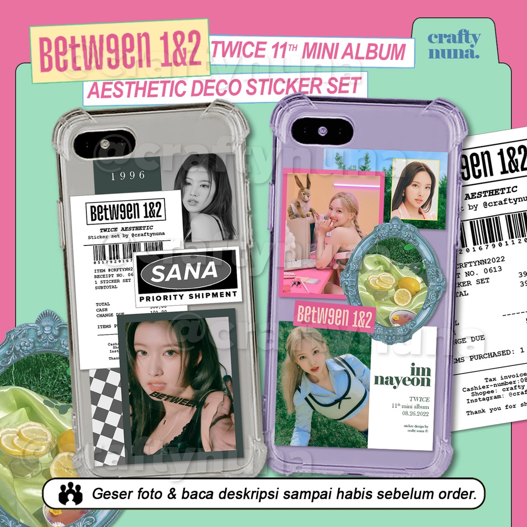 Jual TWICE BETWEEN 1&2 AESTHETIC DECO STICKER SET hias case hp stiker ...