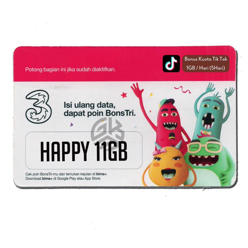Jual Voucher Tri Happy 11GB 30H (Nasional) | Shopee Indonesia