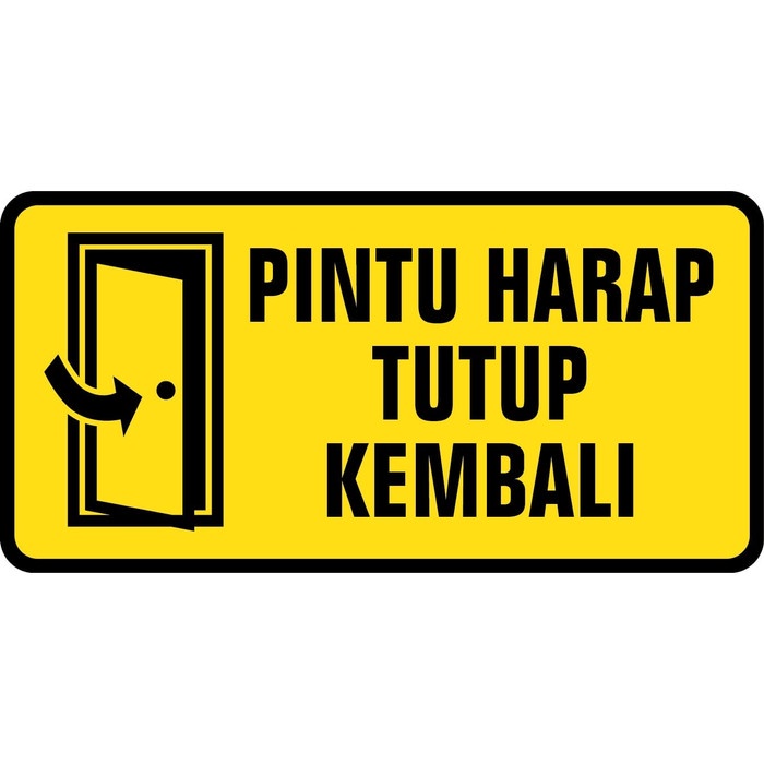 Jual Promo RAMBU PINTU HARAP TUTUP KEMBALI - 20X40CM - SIGNAGE PINTU Keren | Shopee Indonesia