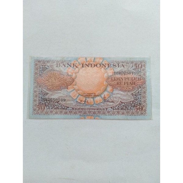 Jual Uang Kuno 50 rupiah bunga 50 bunga thn 1959 | Shopee Indonesia