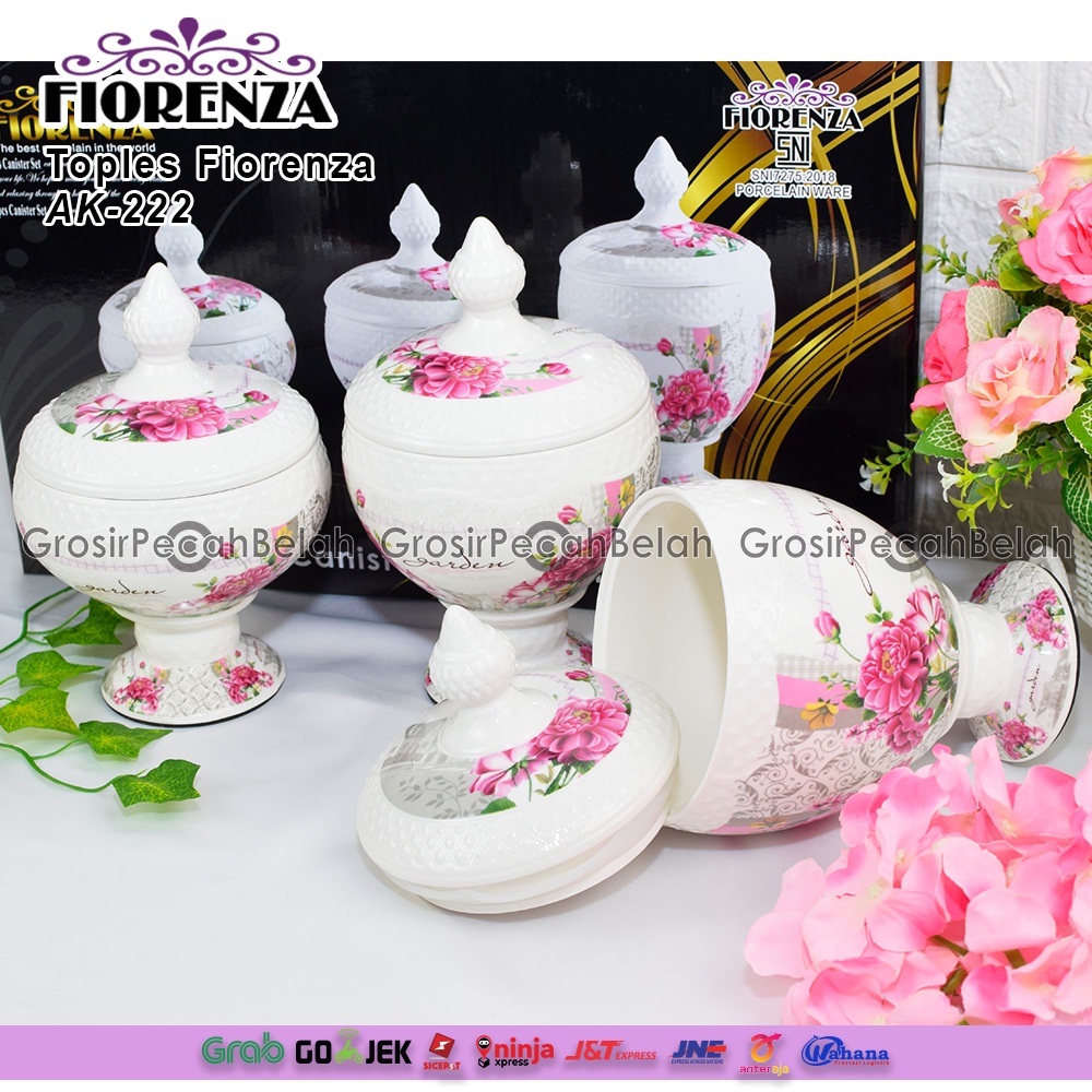 Jual Toples Keramik Set Permen Kue Fiorenza Motif Bunga AK-222 | Shopee ...