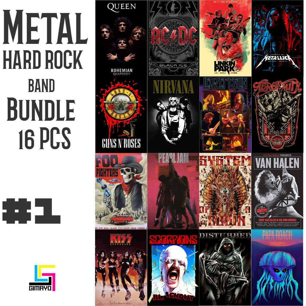 Jual Poster Band Metal dan Hard Rock Aesthetic Lengkap Dekorasi Dinding ...
