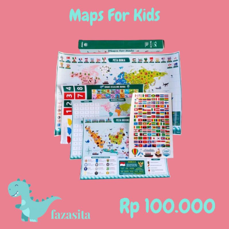 Jual PETA DUNIA ANAK ANAK BELAJAR MAPS FOR KIDS | Shopee Indonesia