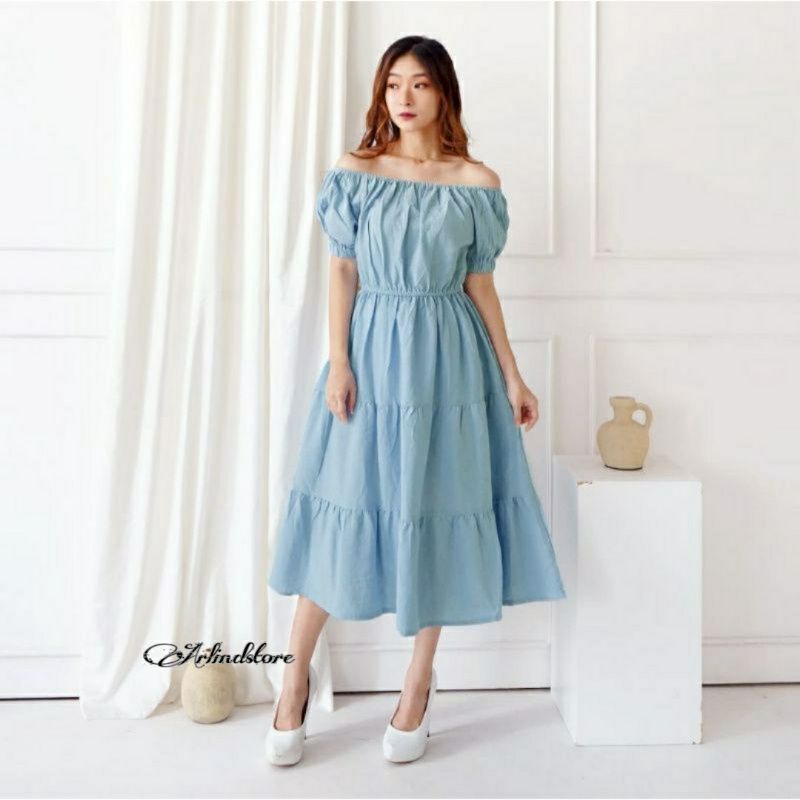 Jual DRESS WANITA SUSUN REMPEL LEHER SABRINA / DRESS KEKINIAN KOREAN ...