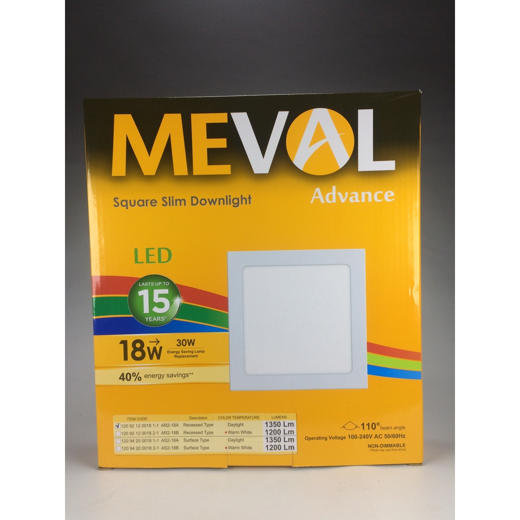 Jual MEVAL 18W Advance Square / Kotak LED Slim Downlight IB / INBOW ...