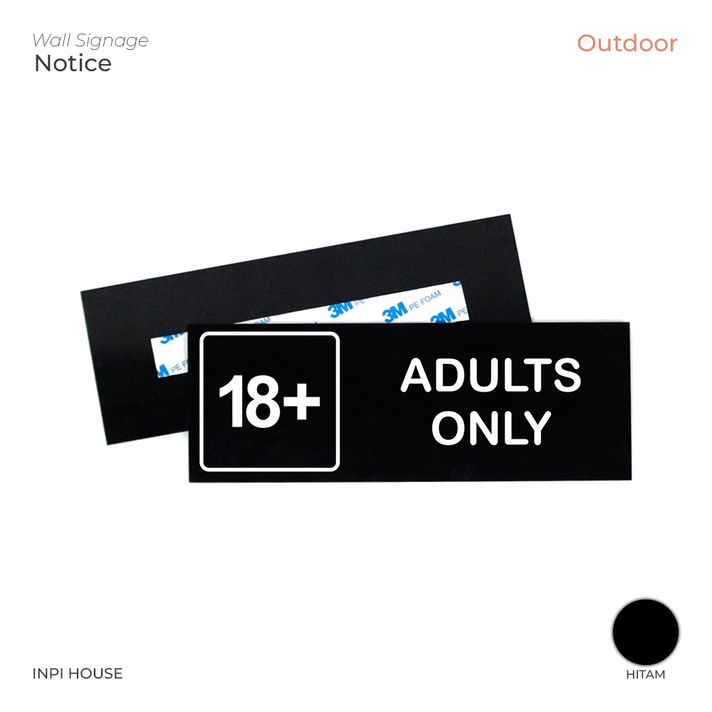 Jual adult only signage - logo 18+ - sign board adult only - wall sign ...