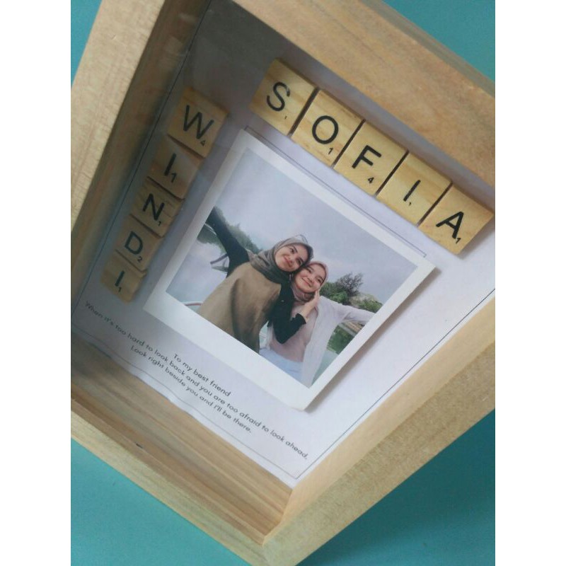 Jual Scrabble Frame Sahabat Best Friend Sister - 3D Frame Ukuran 15x20 ...