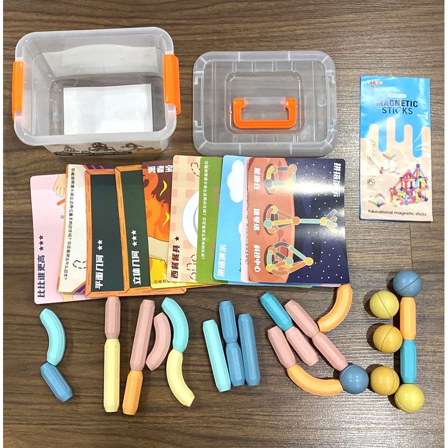 Jual MALOTOYS - Magnetic Sticks 39 54 78 Pcs PASTEL 39pcs 54pcs 78pcs ...