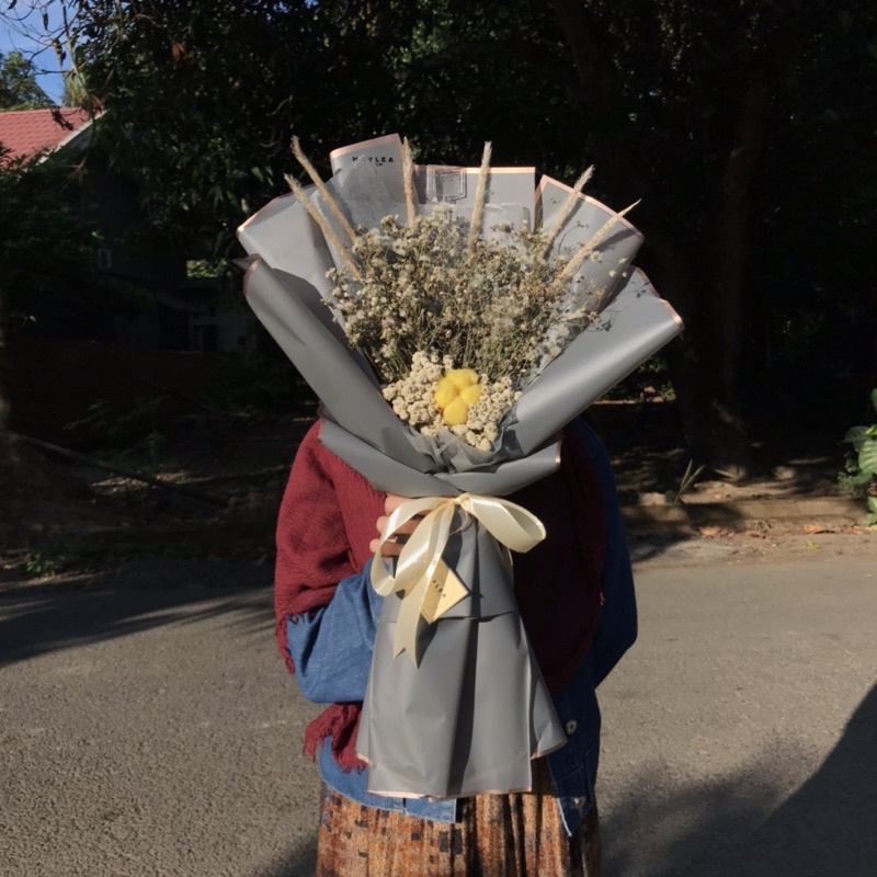 Jual (Maylea.rustic) bucket dried flower abu-abu sedang | Shopee Indonesia