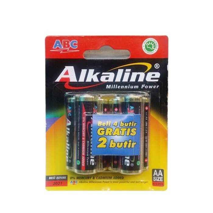 Jual Baterai ABC ALKALINE AA/A2-6Pcs | Shopee Indonesia
