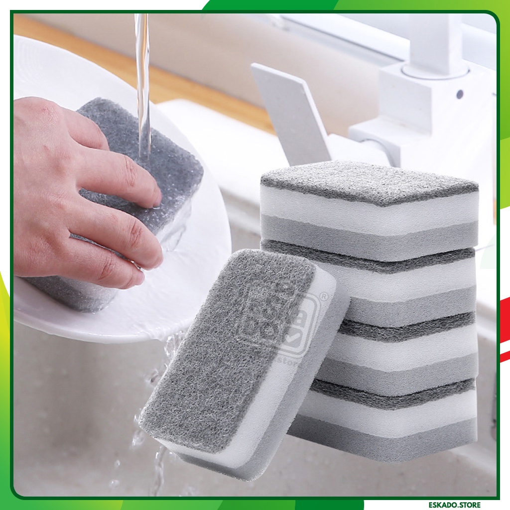 Jual Spon Dua Sisi / Magic Spons Abu 2 Sisi / Spons Serbaguna 2 Warna ...