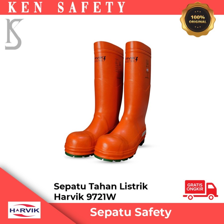 Jual Sepatu Boots Safety Tahan Listrik HARVIK 9721W 30.000 Volt/ 30Kva ...