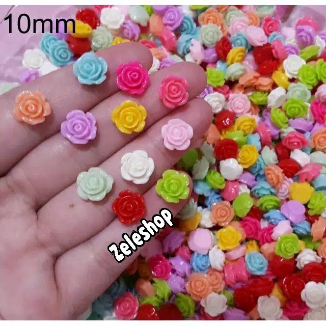 Jual RESIN BUNGA SIZE 10 MM | BAHAN NAIL ART | DECO CASE | HIASAN ...