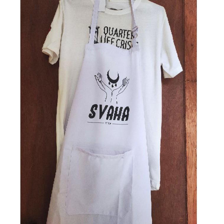 Jual CELEMEK MASAK APRON Premium Barista Laundry CUSTOM LOGO DAN NAMA ...