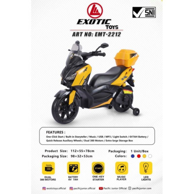 Jual Mainan Anak Motor Aki Model Nmax Exotic EMT-2212 2212 Lengkap Box ...