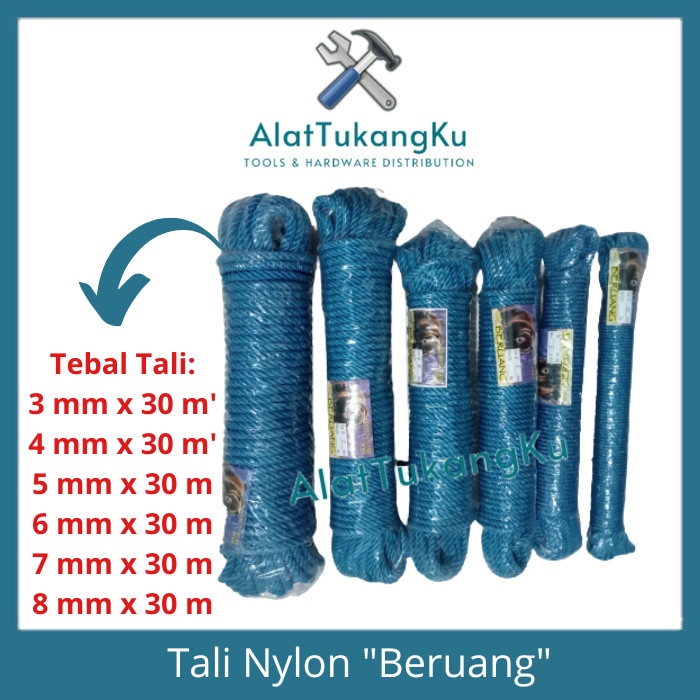 Jual Tali Tambang Plastik Nylon Tebal 5mm 6 mm 7 mm/Tali Tambang 30 ...