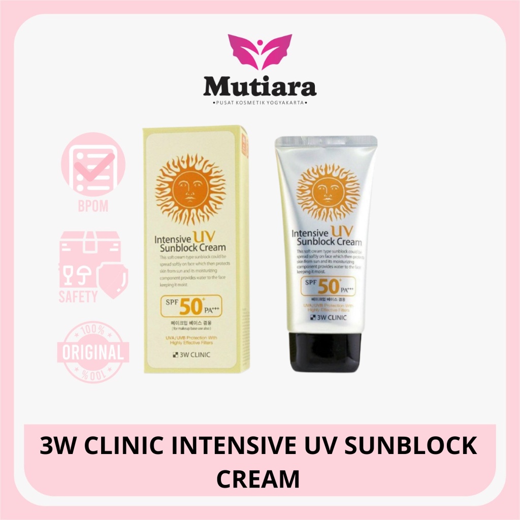 Jual 3W CLINIC INTENSIVE UV SUNBLOCK CREAM SPF50 70 ML | Shopee Indonesia