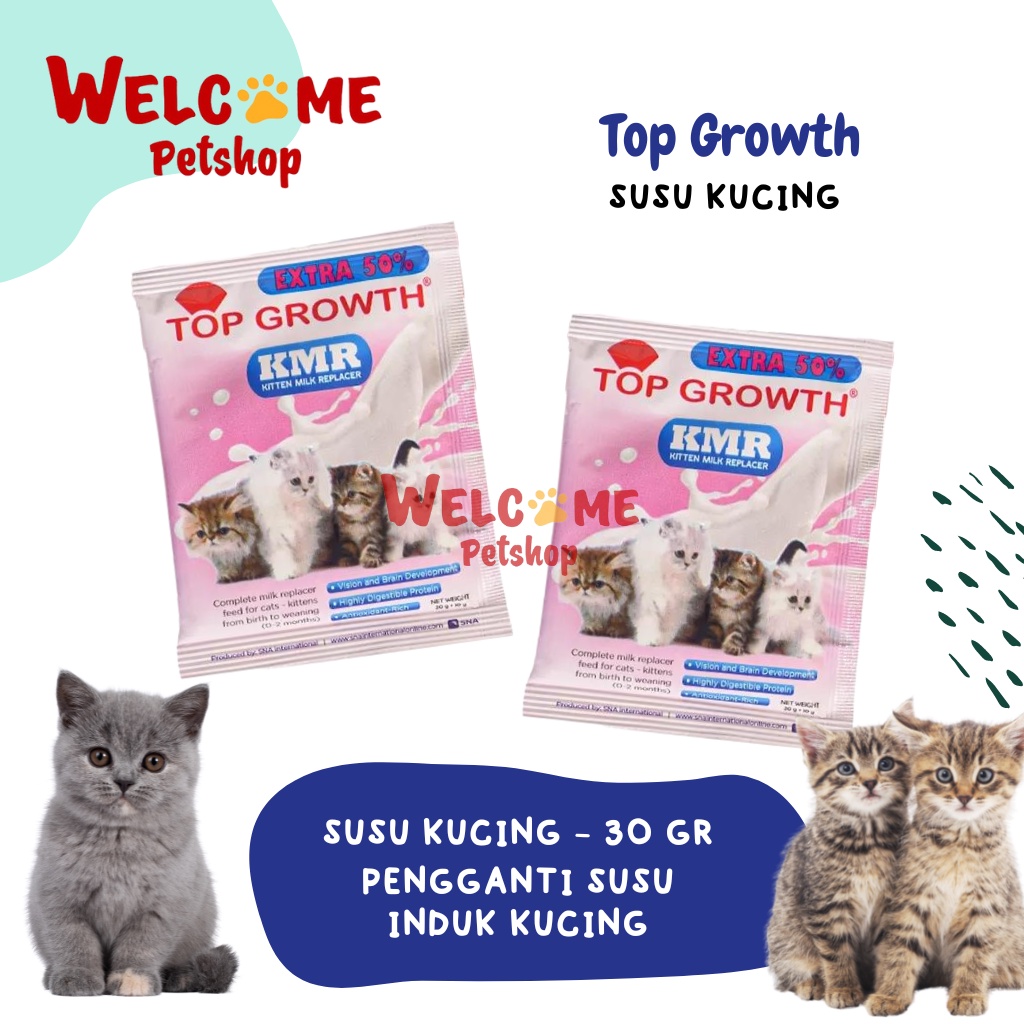 Jual Top Growth 30g Susu Anak Kucing Kitten Pengganti Susu Induk Milk ...