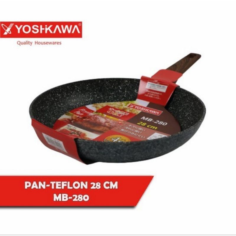 Jual FRYPAN MARBLE YOSHIKAWA 28 CM NON STICK INDUKSI / PENGGORENGAN | Shopee Indonesia