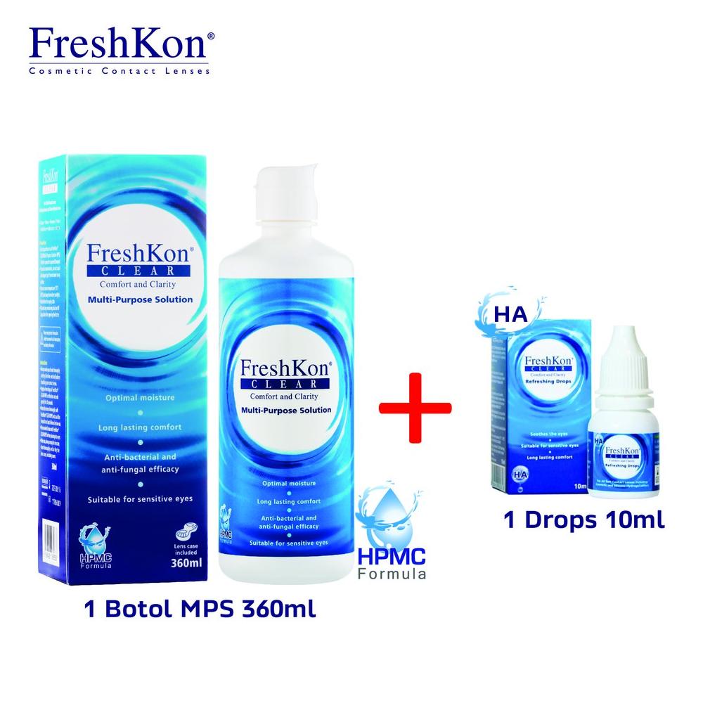 Jual Freshkon Clear Multi Purpsose Solution 360Ml + Lenscase - 1 Botol ...